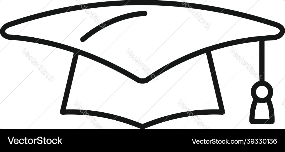 School graduation hat icon outline academy Vector Image