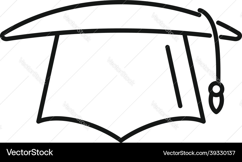 University graduation hat icon outline Royalty Free Vector