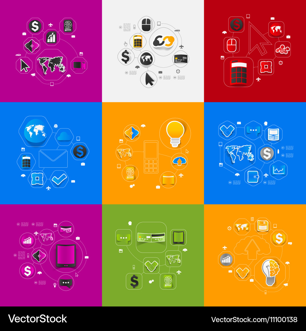 Business sticker infographic Royalty Free Vector Image