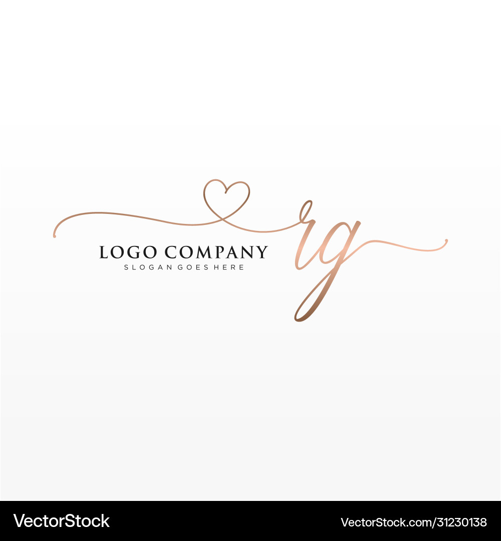 Initial rg beauty monogram and elegant logo design