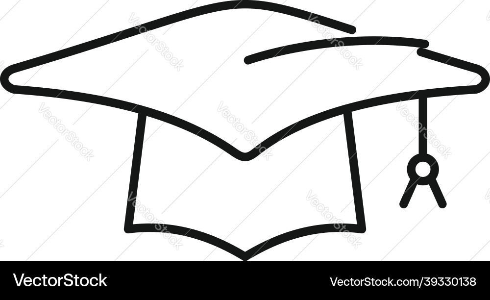 Student graduation hat icon outline school Vector Image