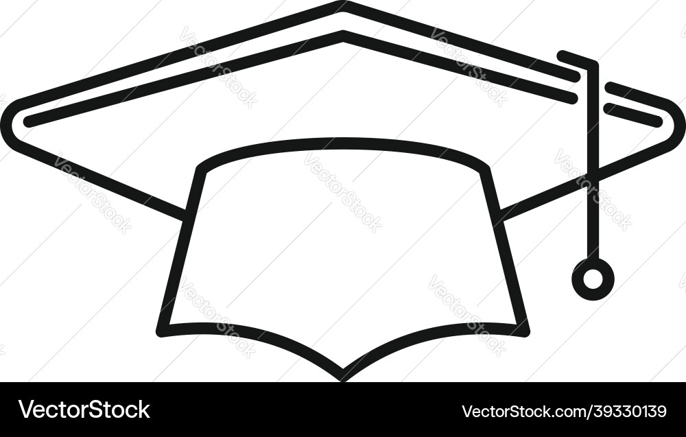 Academy graduation hat icon outline school Vector Image