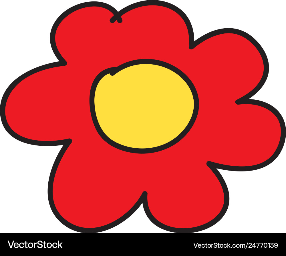 Cute flower isolated icon Royalty Free Vector Image