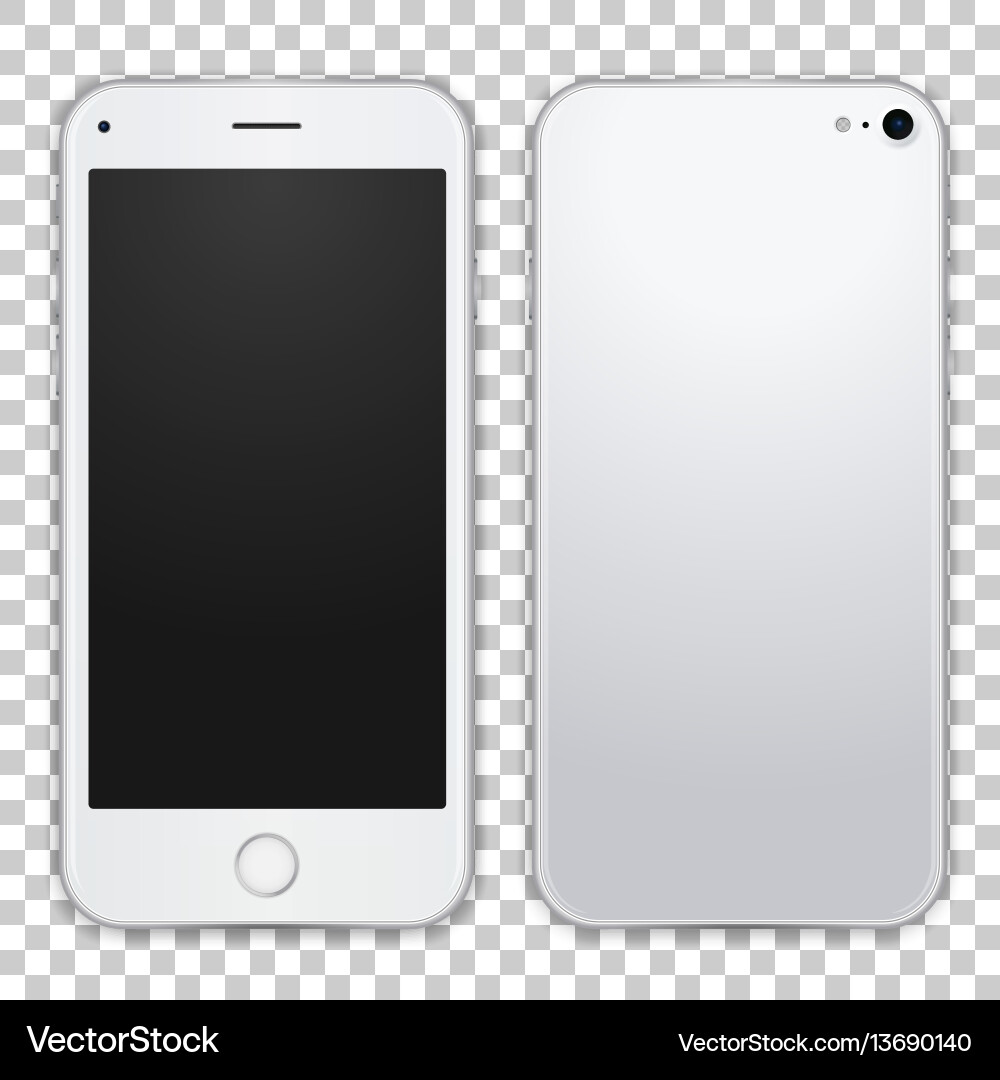 Light grey smartphone template front and black Vector Image