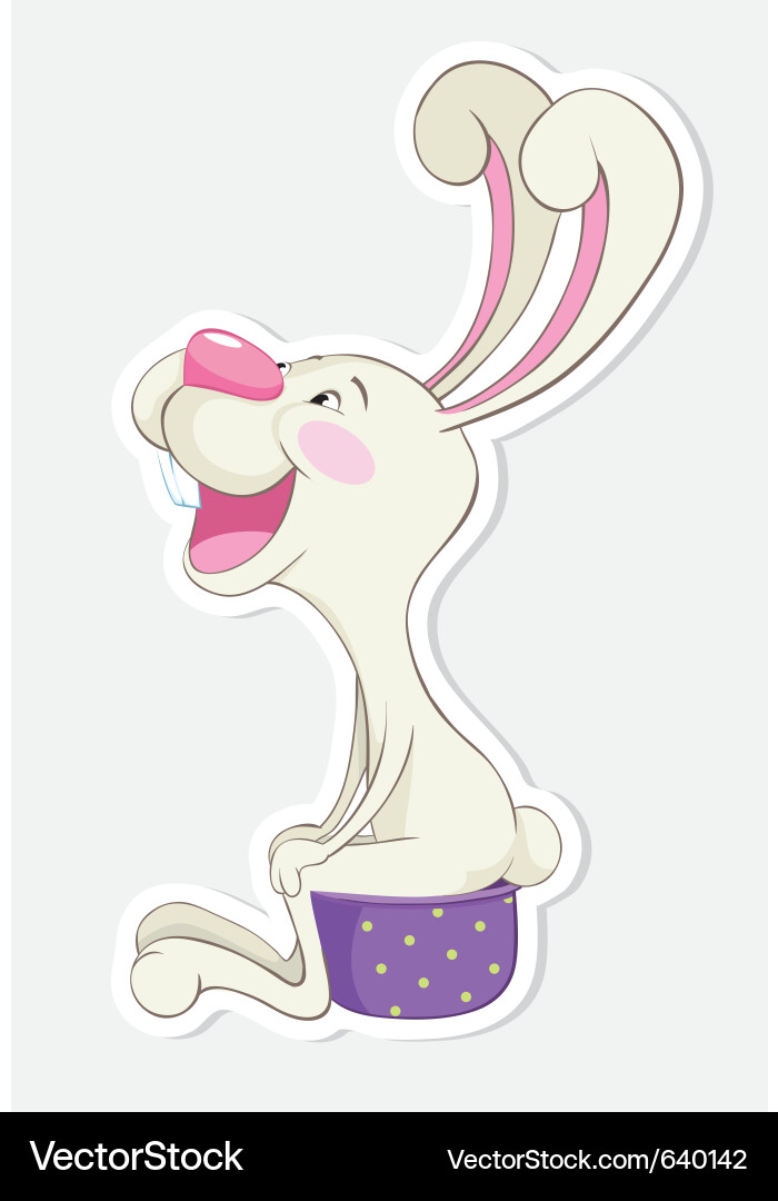 Cartoon funny rabbit Royalty Free Vector Image