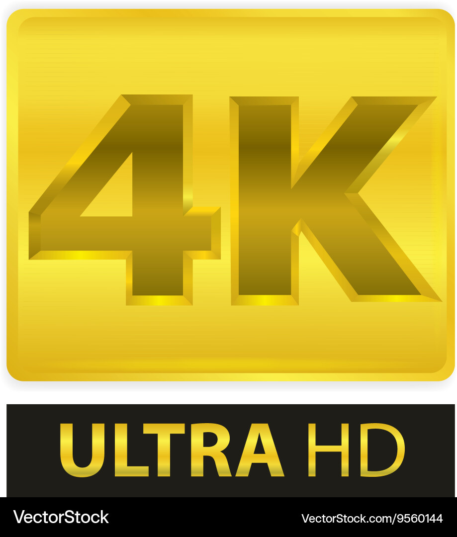 4K LOGO ON ISOLATED BACKGROUND Royalty Free Vector Image