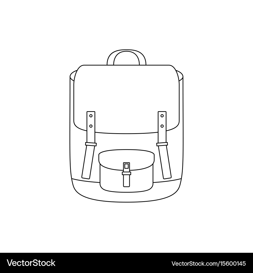 School bag line drawing Royalty Free Vector Image
