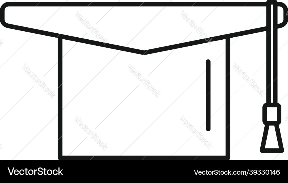 Education graduation hat icon outline Royalty Free Vector