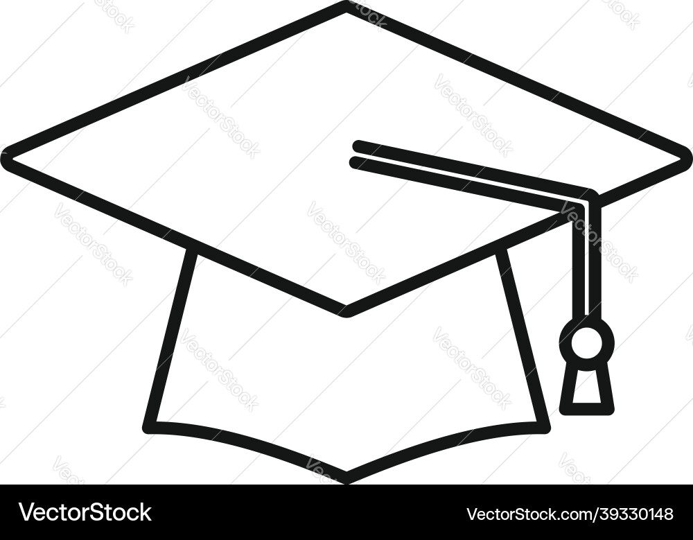 Study graduation hat icon outline college Vector Image