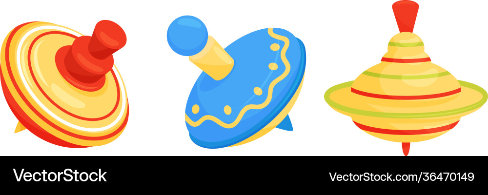 Colorful spinning top as children toy with sharp Vector Image