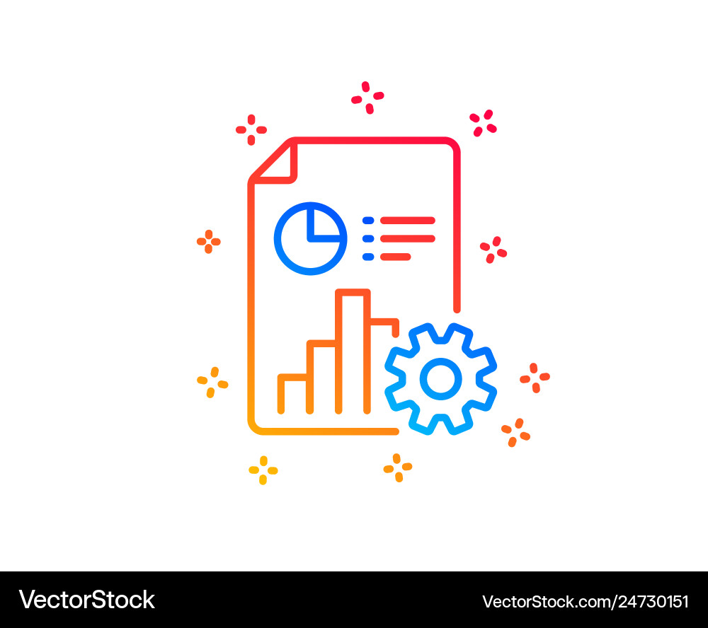 Report line icon column graph pie chart sign Vector Image