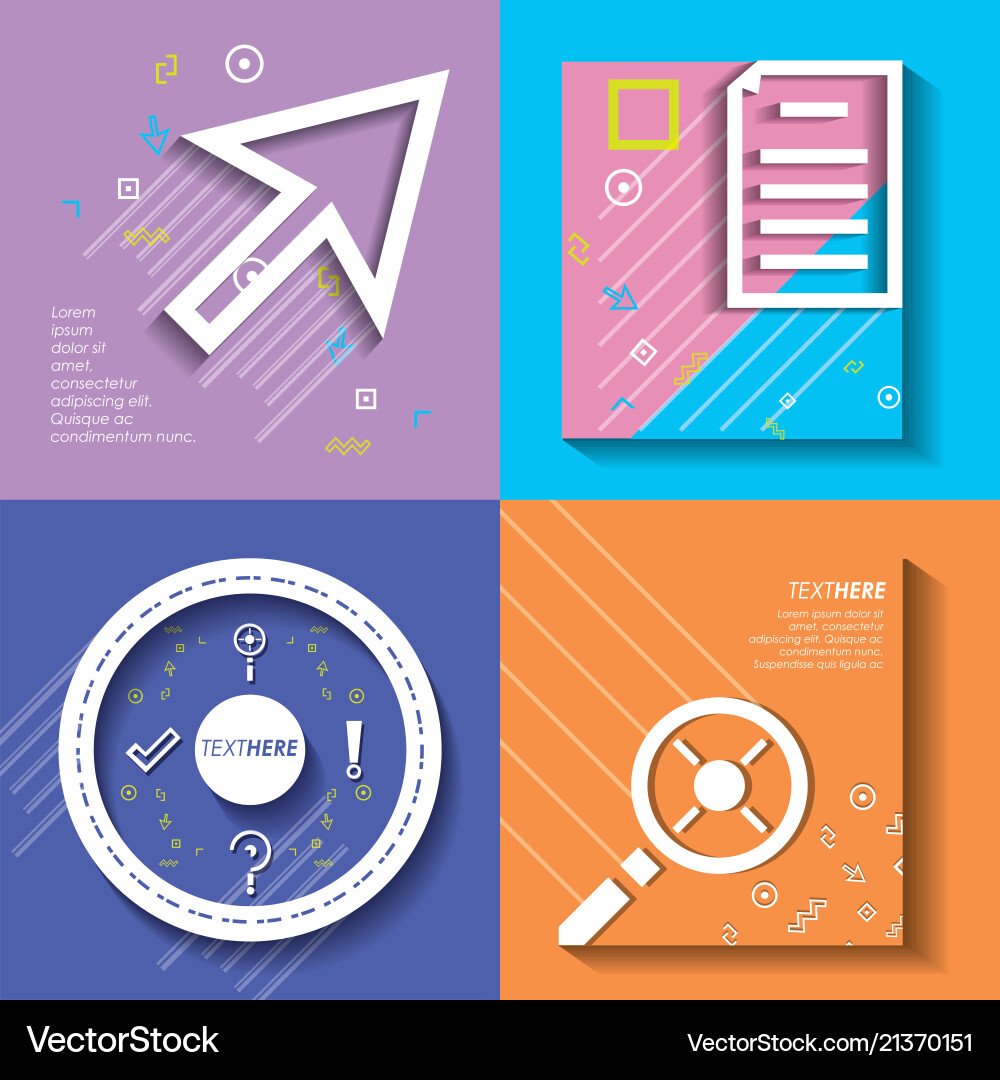 Template set infographic with figures geometrics Vector Image
