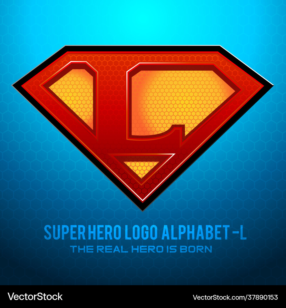 Superhero logo icon with letter l vec Royalty Free Vector