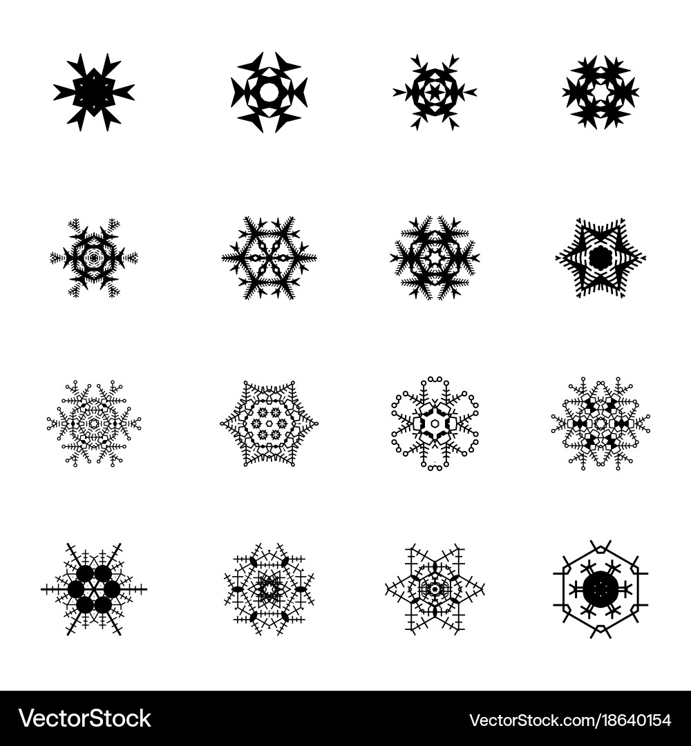 Snowflake icons snow symbol Royalty Free Vector Image