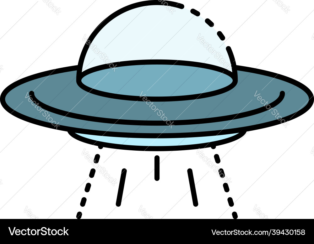 Ufo icon color outline Royalty Free Vector Image
