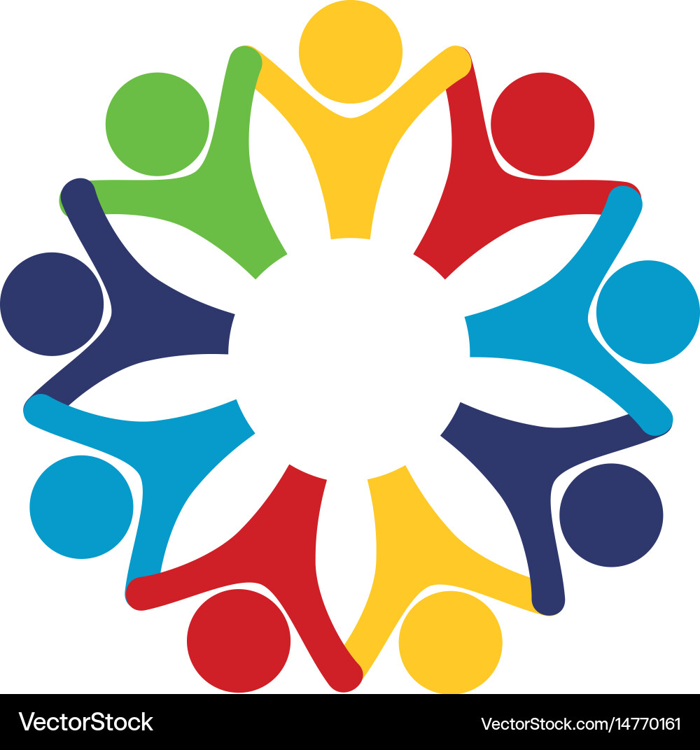 Teamwork abstract symbol Royalty Free Vector Image