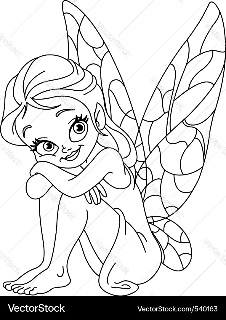 Fairy outline Royalty Free Vector Image - VectorStock
