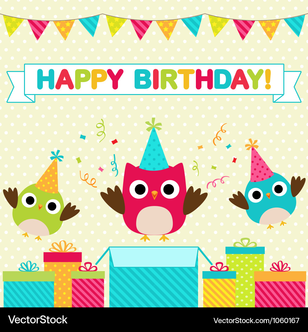 Birthday party card Royalty Free Vector Image - VectorStock