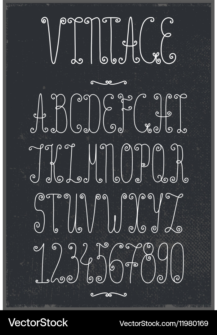 Handwritten calligraphy quote font - letters Vector Image