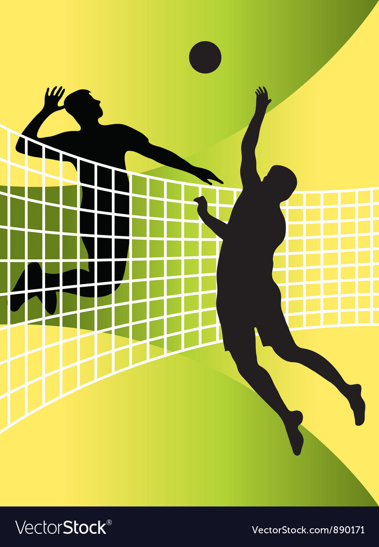 Volleyball Players Royalty Free Vector Image Vectorstock