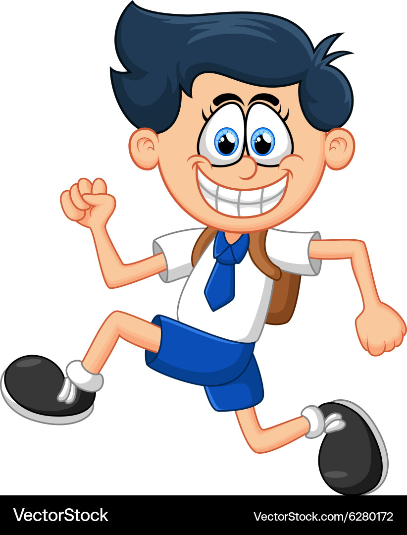 Cartoon happy student Royalty Free Vector Image