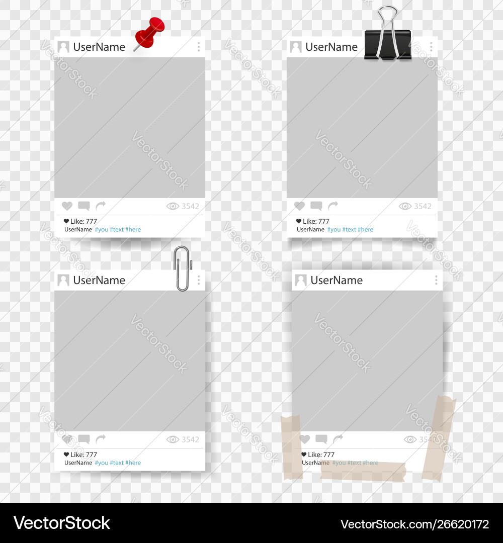 Set template photo frame Royalty Free Vector Image