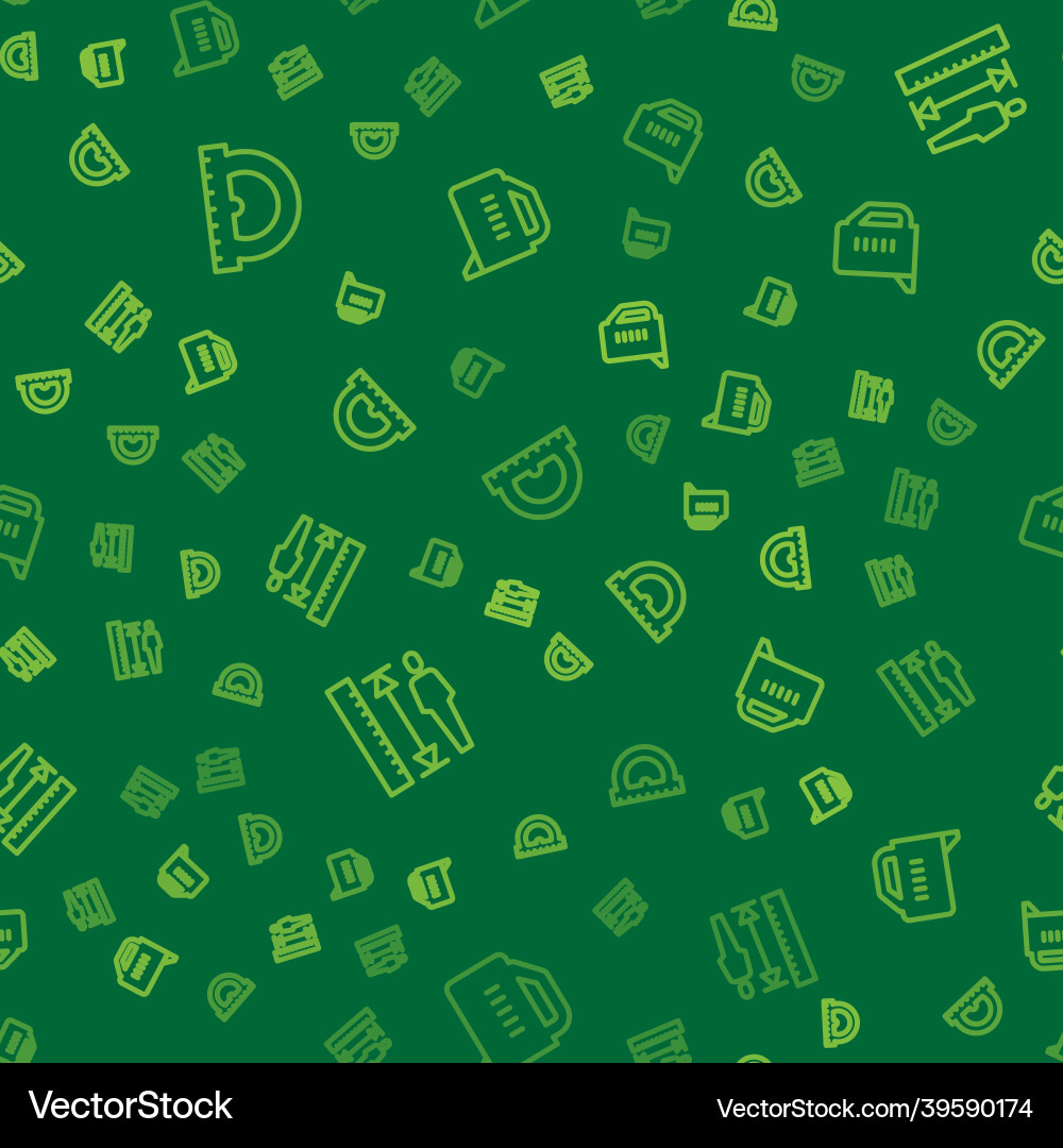 Set line protractor measuring height body and cup Vector Image