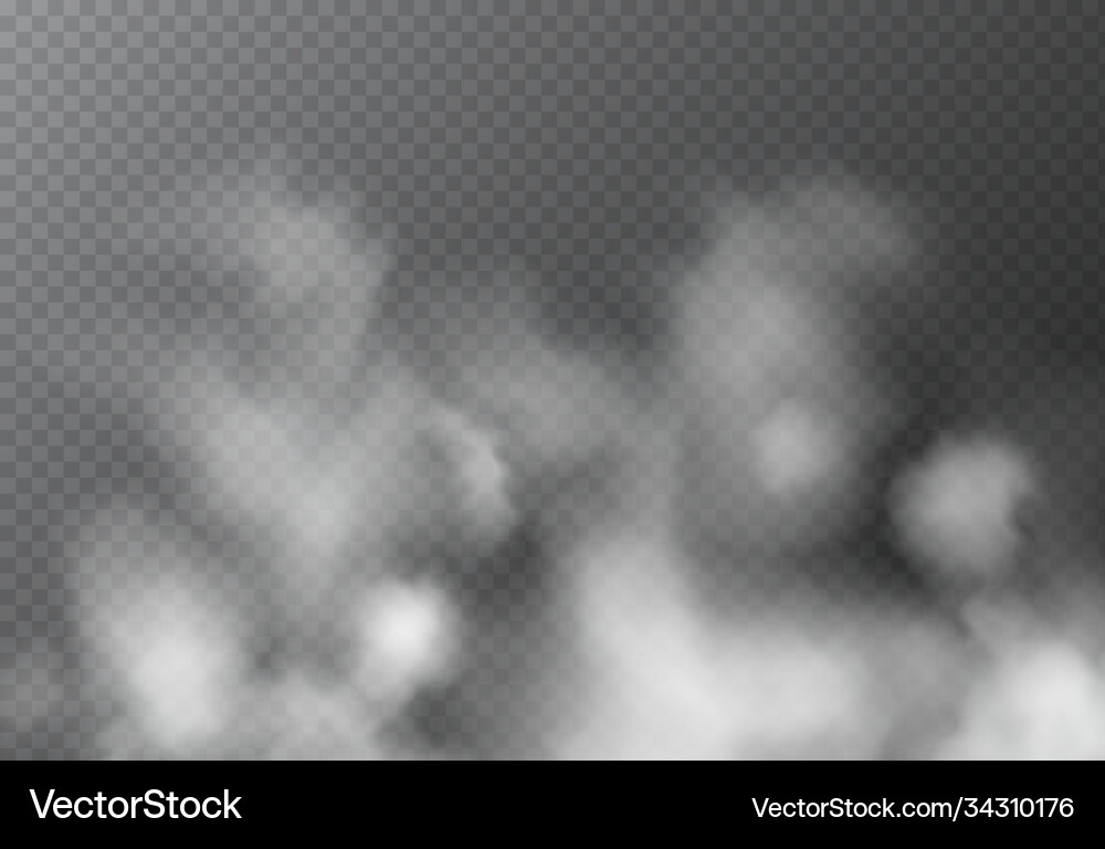 Realistic white fog or smoke isolated Royalty Free Vector