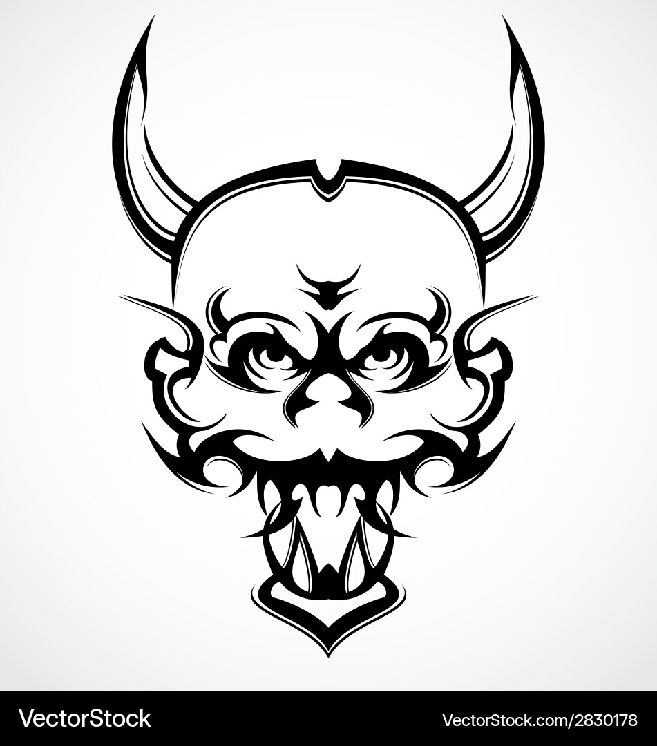 Demon Face Tattoo Design Royalty Free Vector Image
