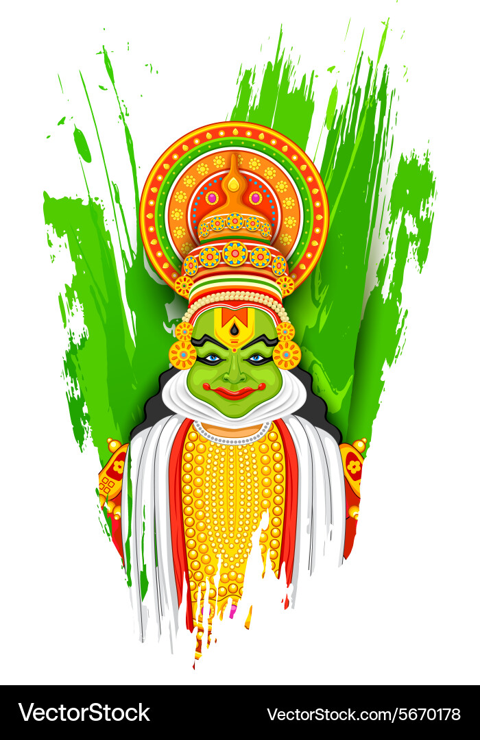 Kathakali dancer Royalty Free Vector Image - VectorStock