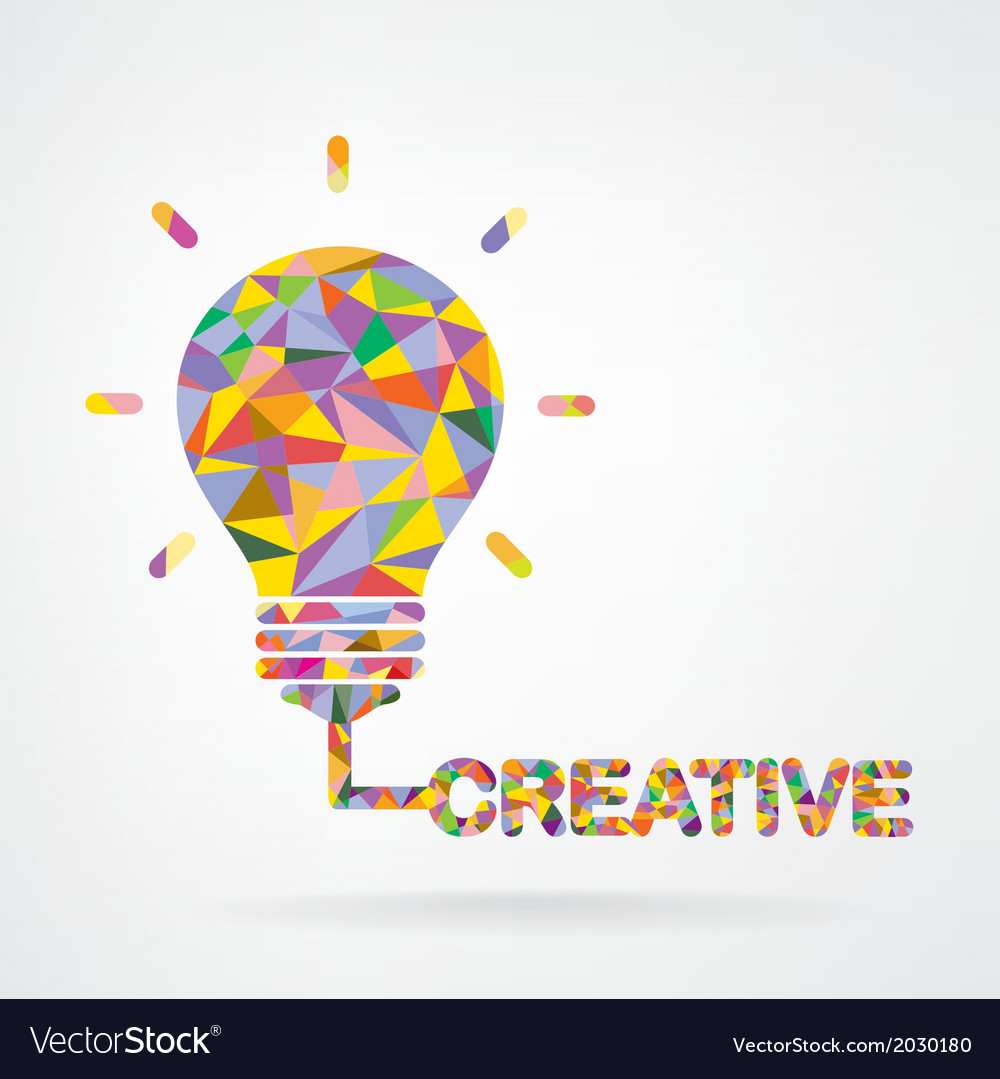 Creative light bulb Idea concept background Vector Image