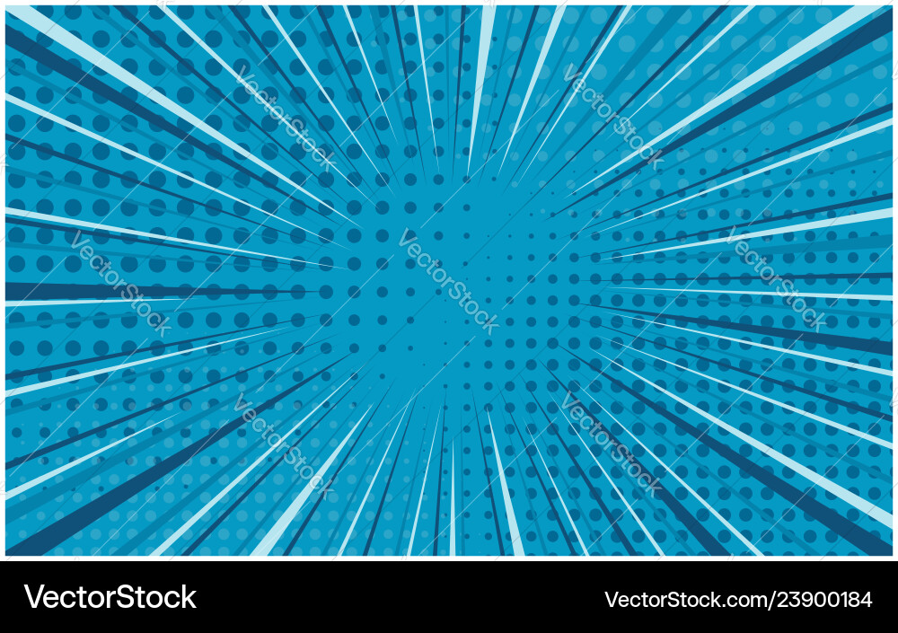 Bright blue striped retro comic background Vector Image