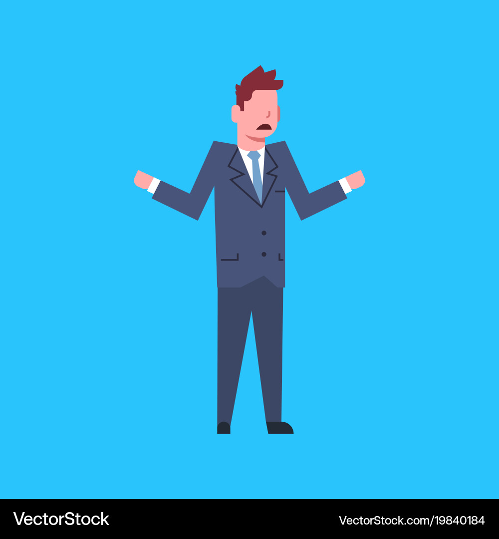 Business man confused office worker character Vector Image