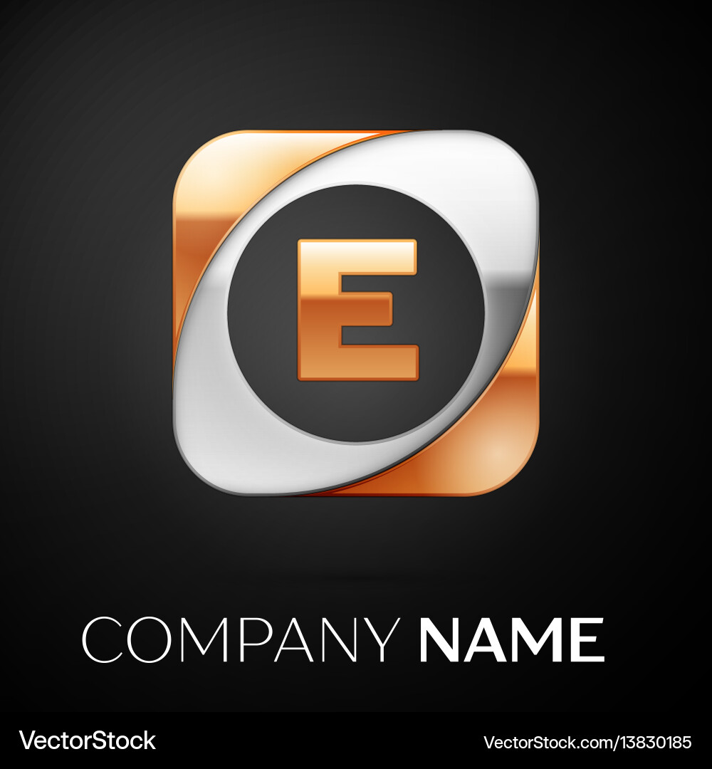 Letter e logo symbol in the colorful square Vector Image