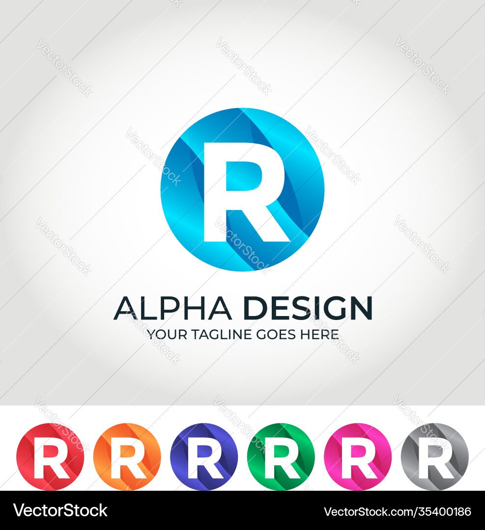 R alphabet creative logo design concept Royalty Free Vector