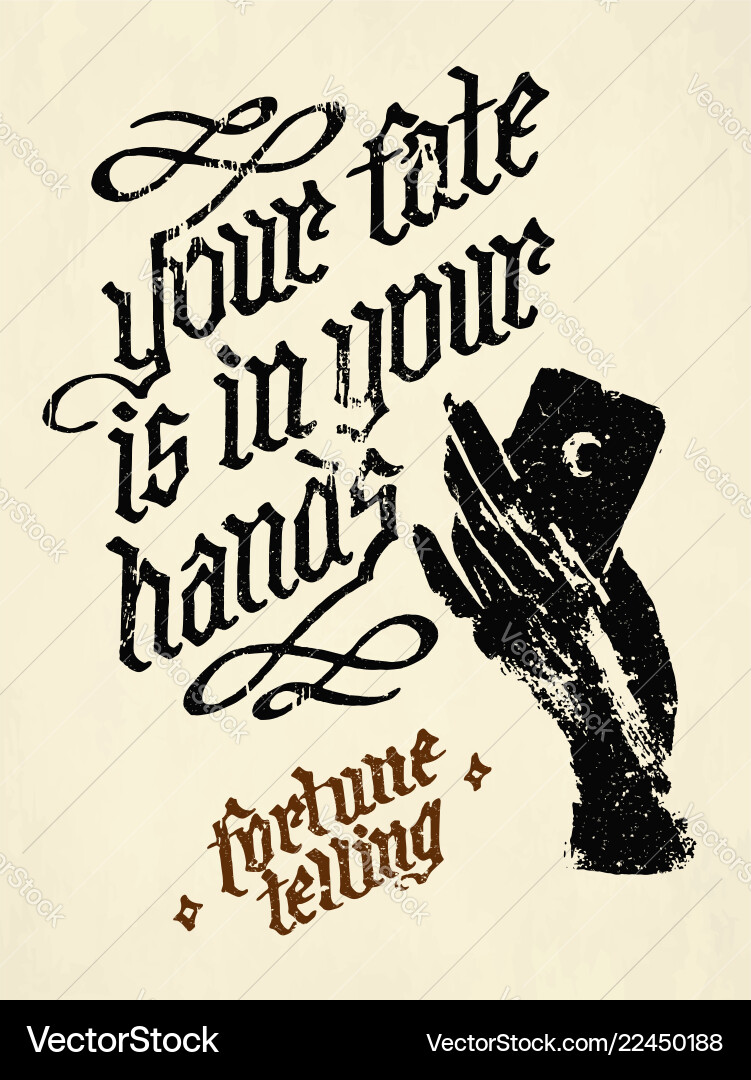 Your fate is in hands quote Royalty Free Vector Image
