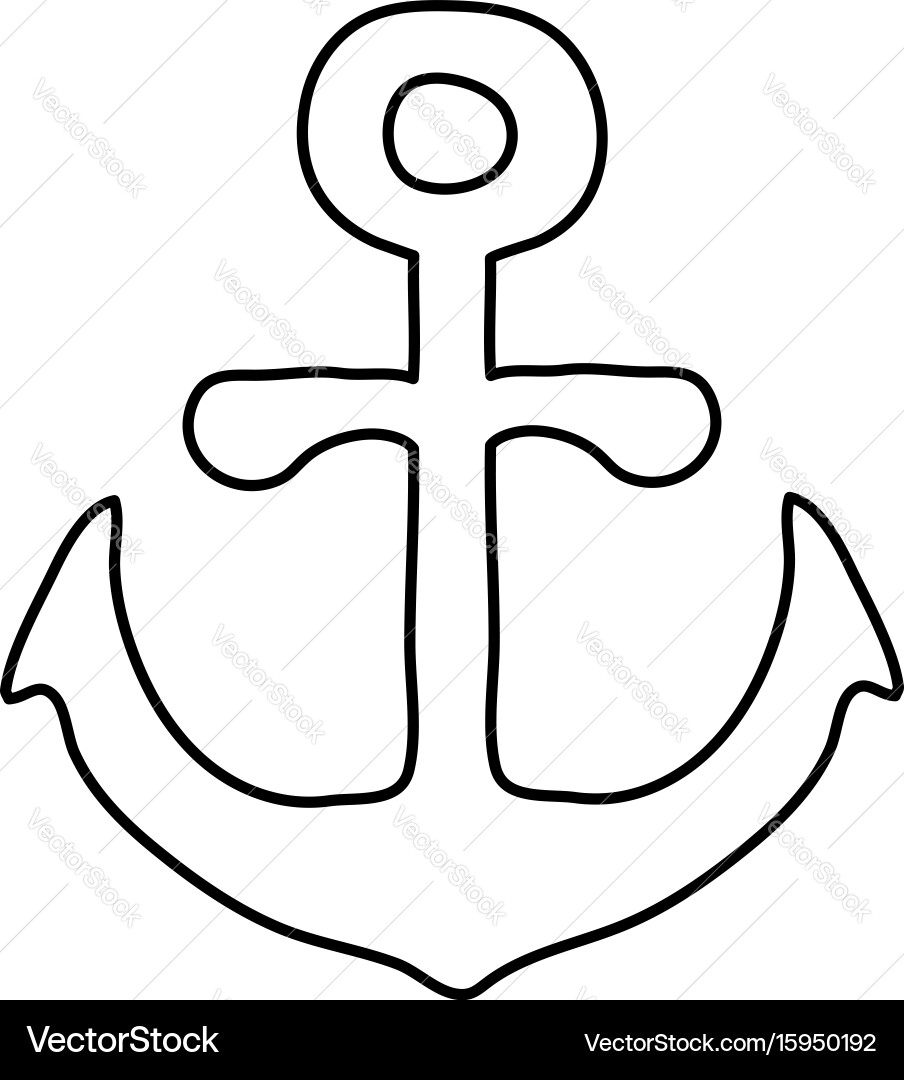 Anchor icon outline Royalty Free Vector Image - VectorStock