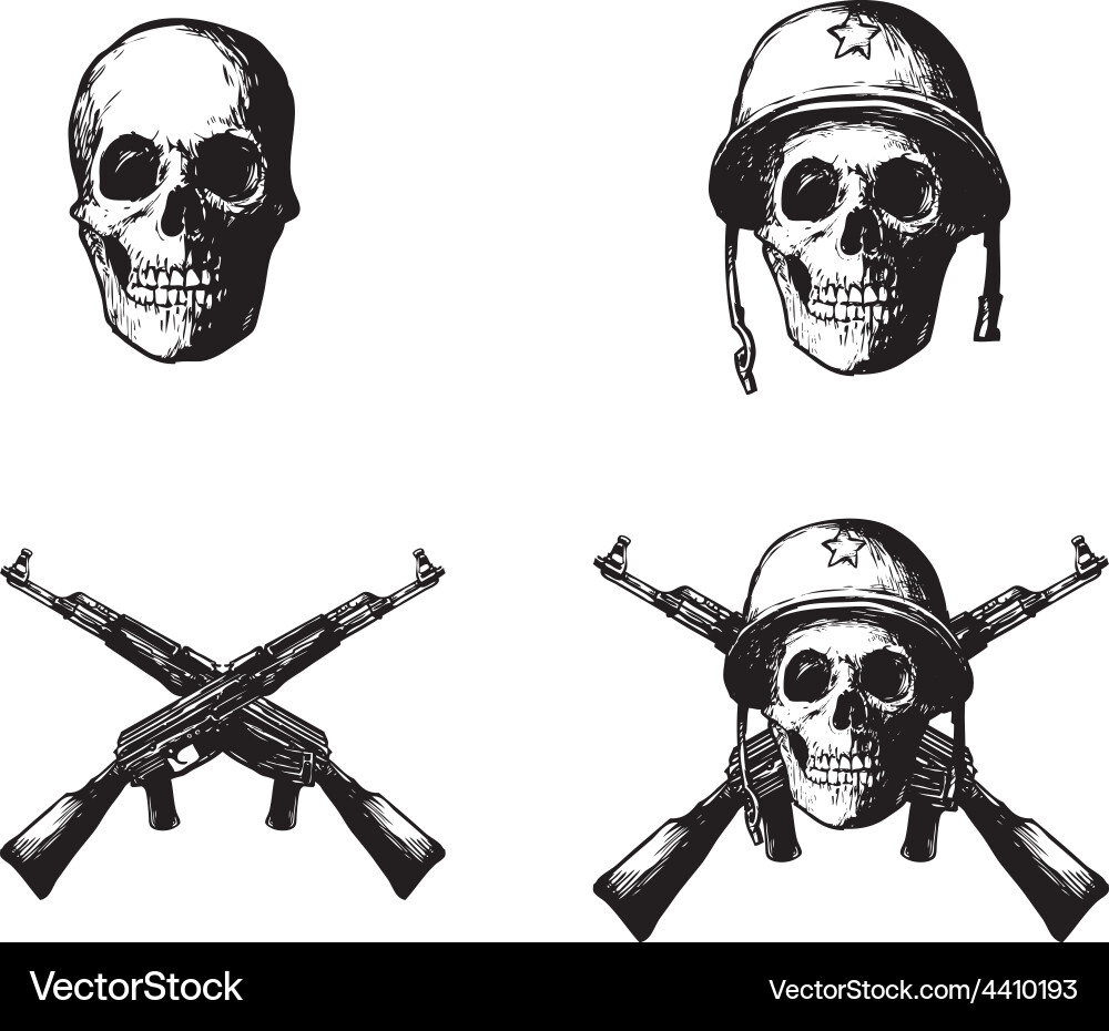 Skull army Royalty Free Vector Image - VectorStock