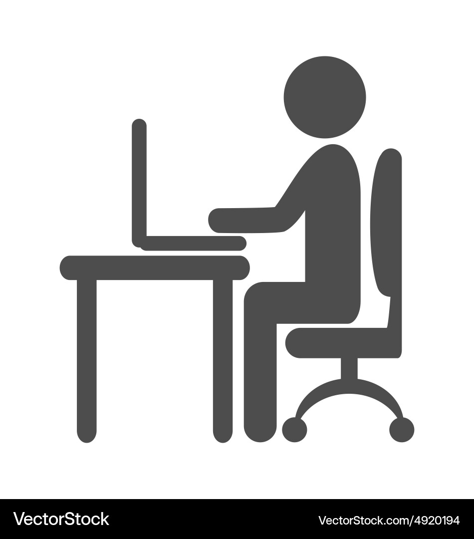 Flat computer work pictogram icon isolated on Vector Image