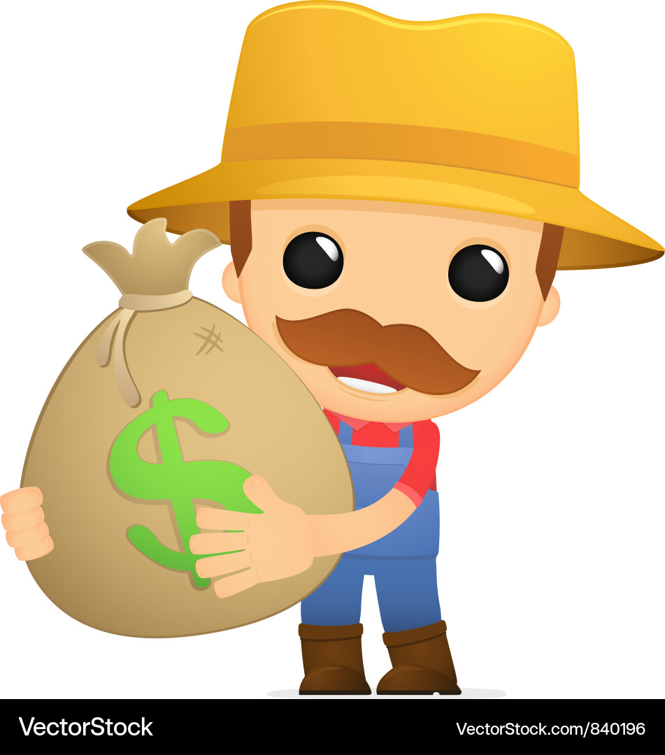 Funny cartoon farmer Royalty Free Vector Image