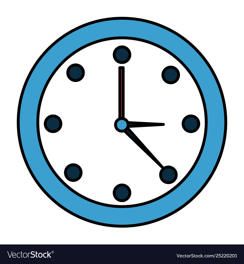 Round clock time Royalty Free Vector Image - VectorStock