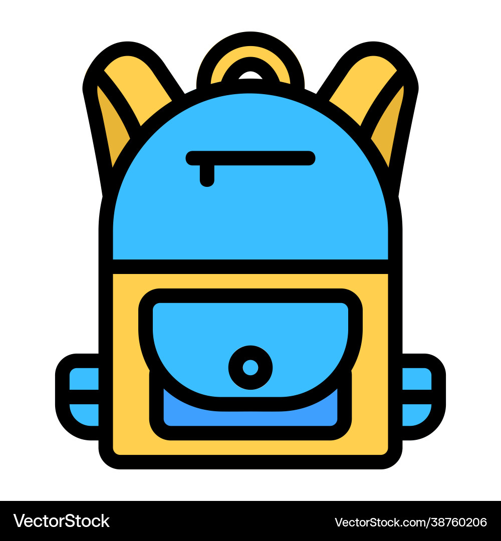 Bag pack icon in filled line style for any Vector Image