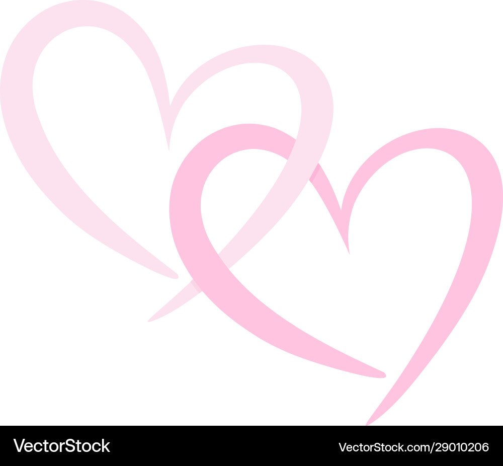 Two hearts Royalty Free Vector Image - VectorStock