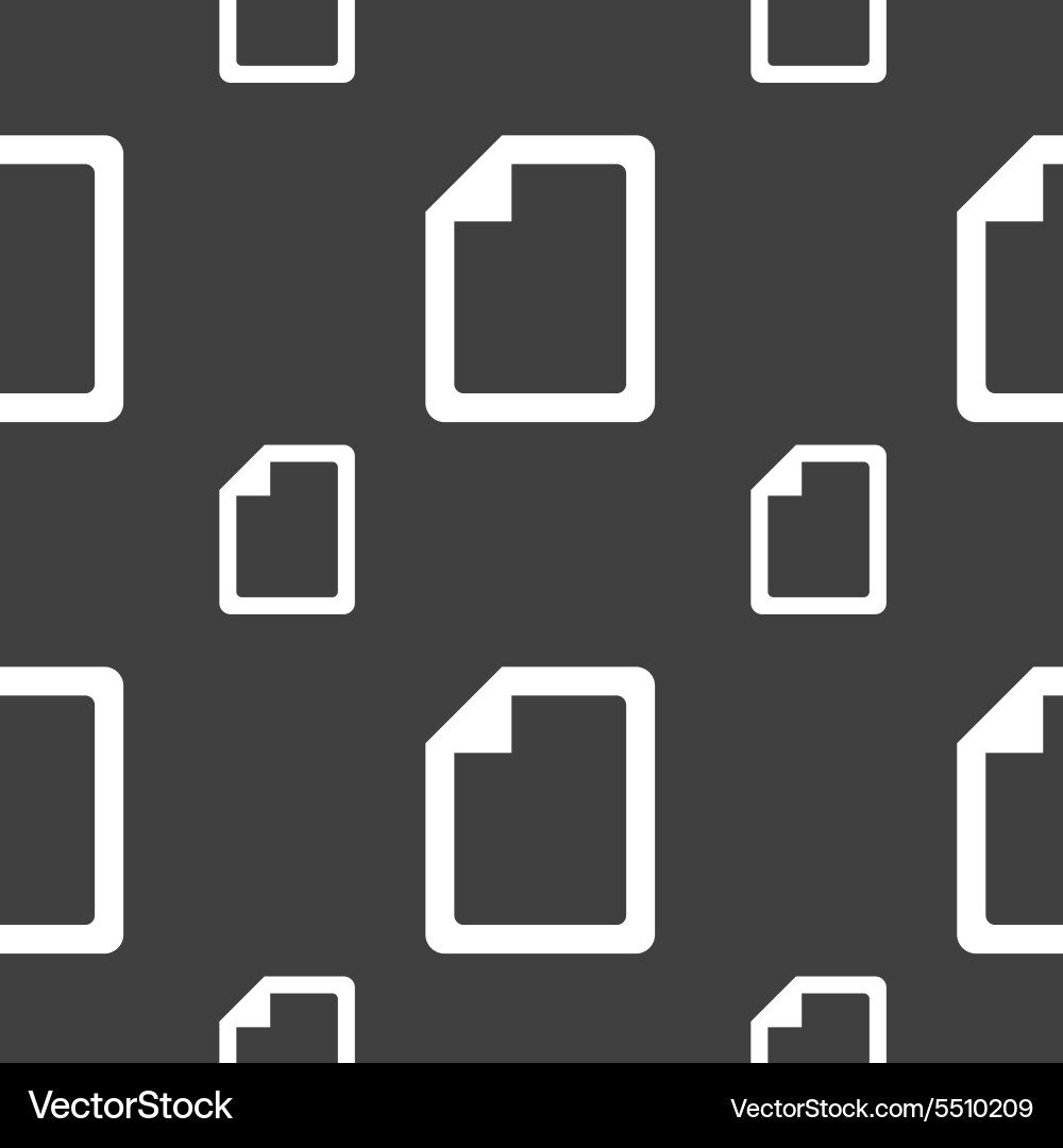 Text file icon sign seamless pattern on a gray Vector Image