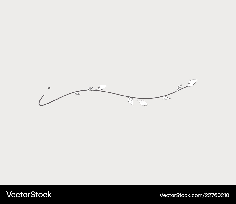 Hand lettering floral i lowercase monogram Vector Image