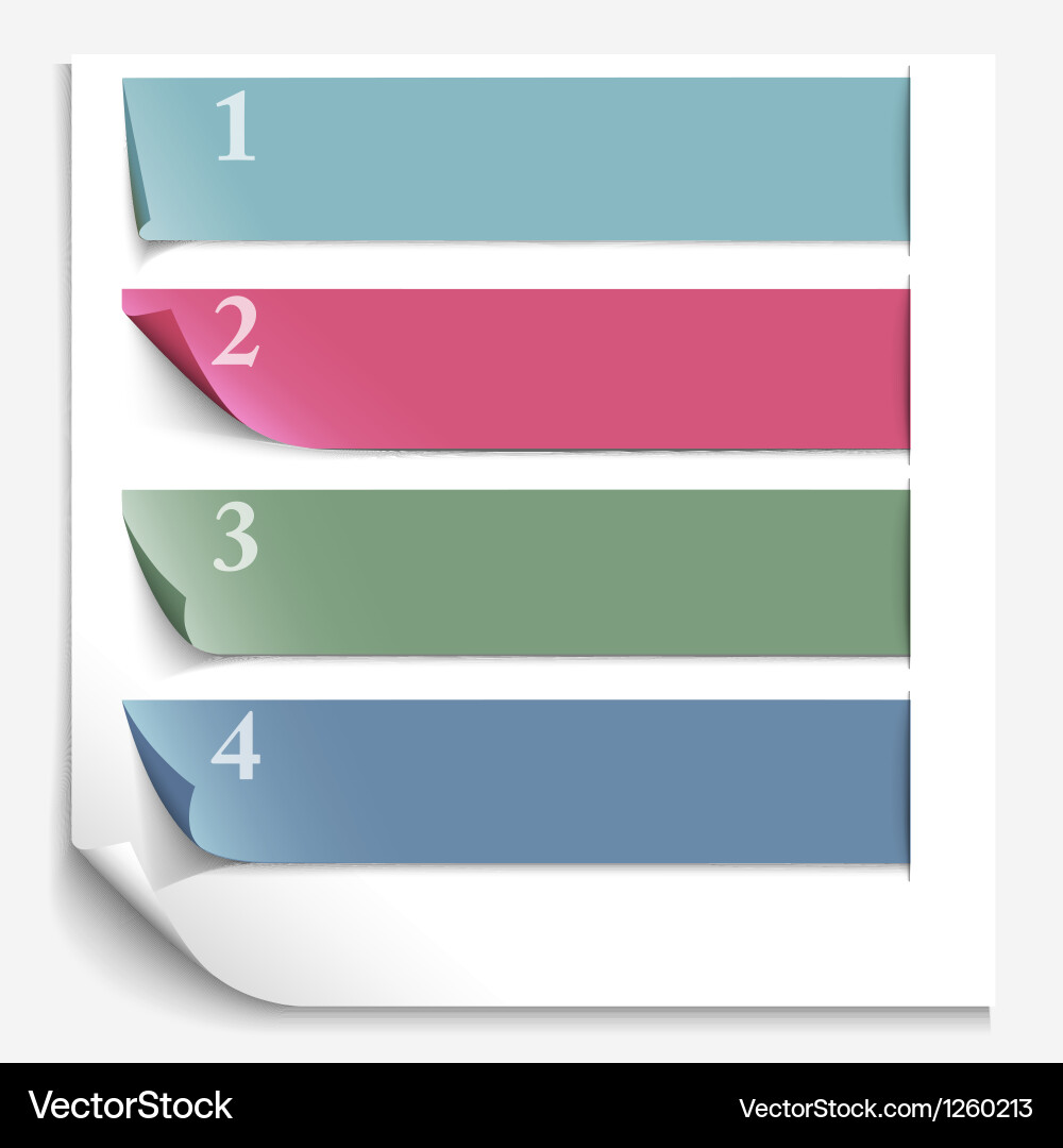 Paper design template for numbered banners Vector Image