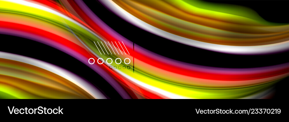 Rainbow color fluid wave lines flow poster wave Vector Image