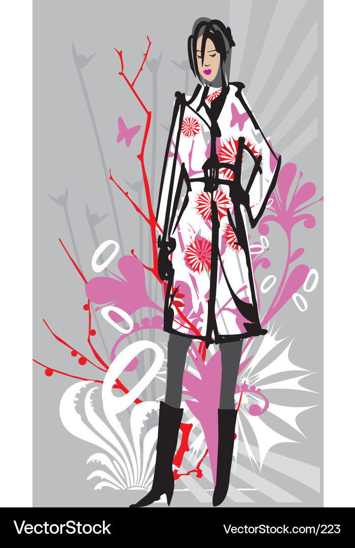 Fashion model illustration Royalty Free Vector Image
