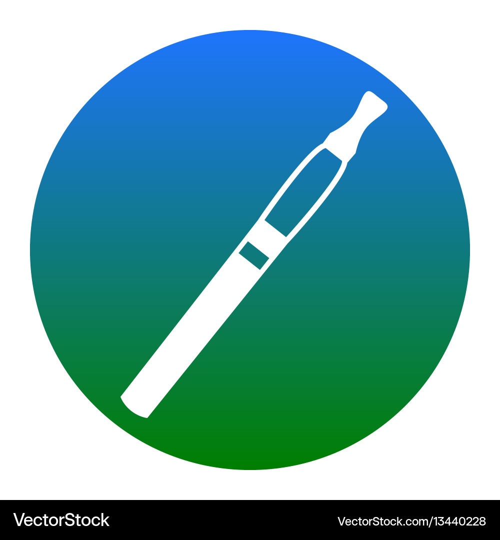 E-cigarette sign white icon in bluish Royalty Free Vector