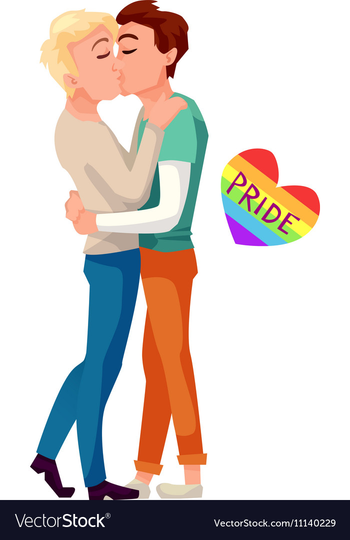 Gay Couple Kissing Royalty Free Vector Image Vectorstock